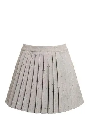 Maje Stripe Rhinestone-embellished Skort - Black