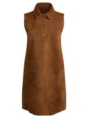 FRAME Suede City Shift Dress - Brown