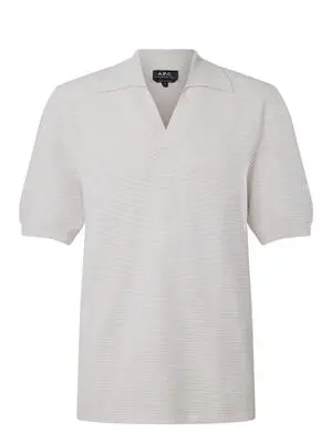 A.p.c. Cotton Open-collar Polo Shirt - Beige