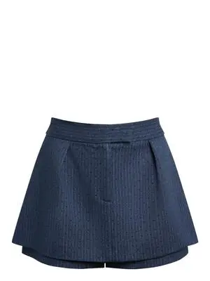 Maje Stripe Rhinestone-embellished Shorts - Blue