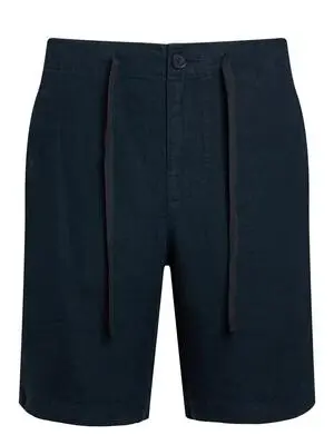 Vince Linen Tie-waist Shorts - Navy