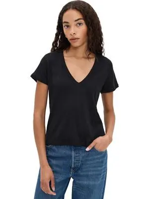 LESET Laura V-neck Tee - Black