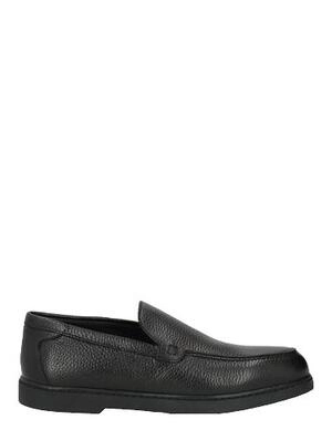 DOUCAL'S Pebbled-leather Loafers - Black