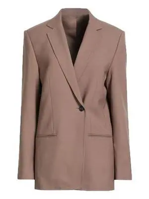 Helmut Lang Double-breasted Blazer In Polyester And Virgin Wool - Beige