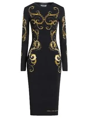 Versace Midi Dress In Viscose And Elastane - Black