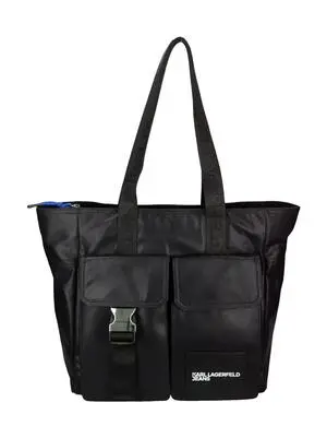 Karl Lagerfeld Buckle-detail Pocket Shoulder Bag - Black