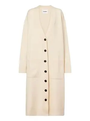 JIL SANDER Wool Cardigan - White