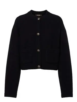 Loro Piana Cropped Cotton And Silk Cardigan - Black