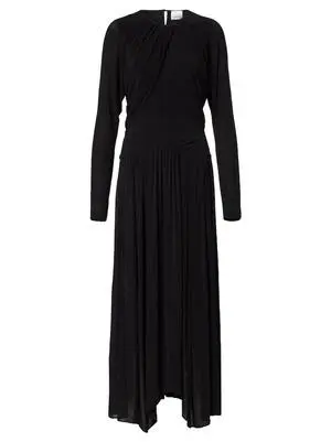Isabel Marant Galina Draped Jersey Maxi Dress - Black