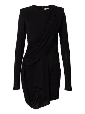 Isabel Marant Georgia Draped Jersey Minidress - Black