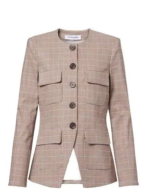 Veronica Beard Orrin Plaid Blazer - Beige