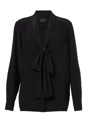 NILI LOTAN Angelique Bow-detail Silk Blouse - Black