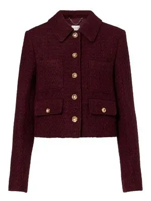 Altuzarra Astley Cropped Tweed Jacket - Burgundy