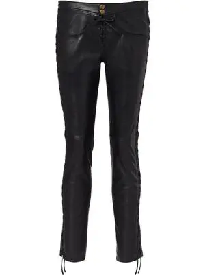 Isabel Marant Cyerra Low-rise Leather Pants - Black