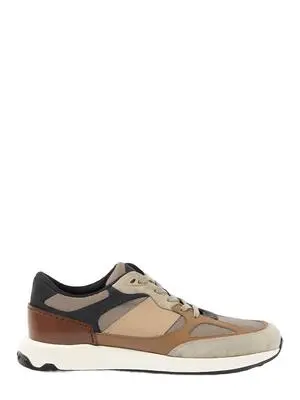 TOD'S Leather And Suede-trimmed Sneakers - Beige