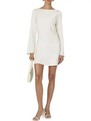 French Connection Satin Mini Dress - Classic Cream
