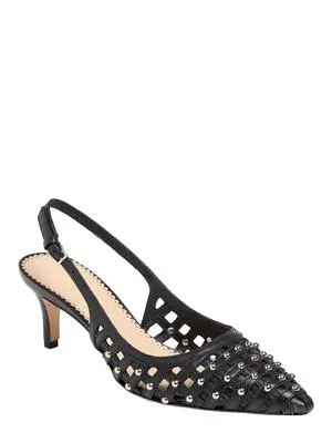 Cinq À Sept Rena Caged Studded Slingback Pumps - Black