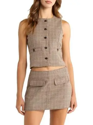 Blanknyc Plaid Crop Vest - Between The Lines