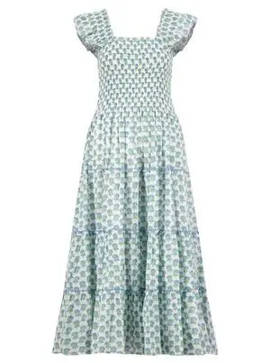 MER ST. BARTH Paloma Maxi Dress - Aqua Floral Block Print