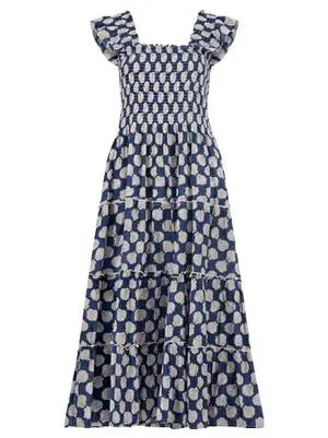MER ST. BARTH Paloma Maxi Dress - Shell Beach Navy