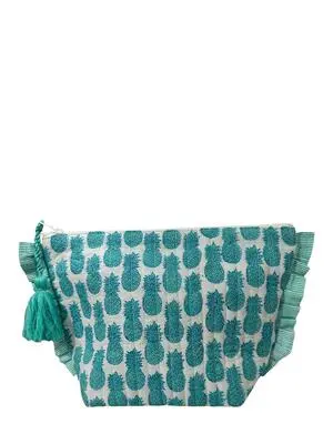 MER ST. BARTH La Plage Ruffle Pouch - Pineapple Crush Lagoon
