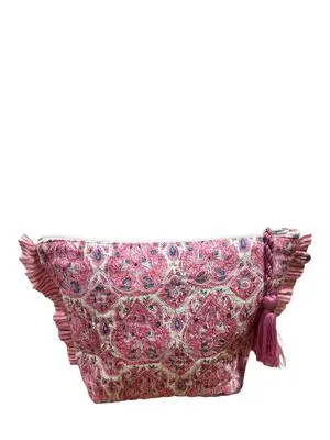 MER ST. BARTH La Plage Ruffle Pouch - Pink Paisley