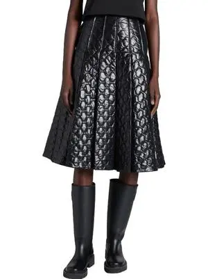 Moncler Onion-quilted Pleated A-line Skirt - Black