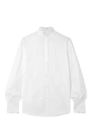 Valentino Garavani Ruffled Cotton-poplin Shirt - White