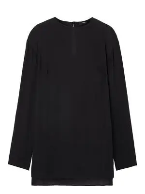 Wardrobe.NYC Silk-georgette Blouse - Black