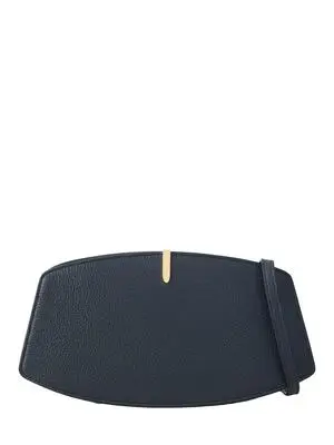 Savette Florence Embellished Textured-Leather Shoulder Bag Navy