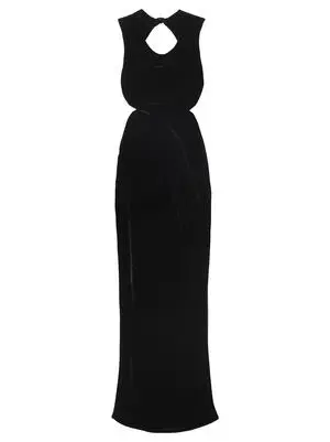 Rick Owens Twisted Open-back Cutout Velvet Gown - Black