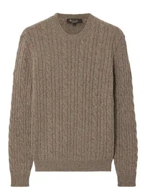 Loro Piana Cable-knit Cashmere Sweater - Brown