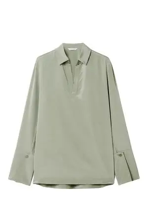 Max Mara Dover Stretch-silk Shirt - Green