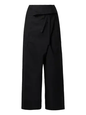 Wardrobe.NYC Tie-front Wide-leg Pants - Black