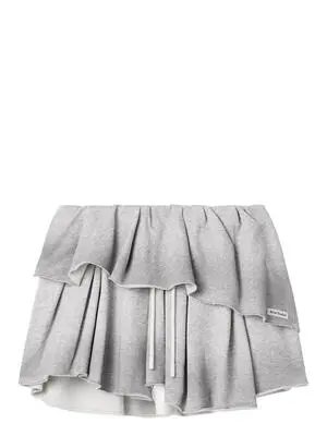 Acne Studios Layered Organic Cotton-blend Jersey Mini Skirt - Gray