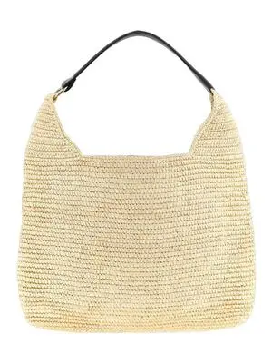 MAISON MICHEL Raffia Shoulder Bag - Black