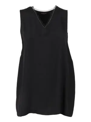 Fabiana Filippi Sleeveless V-neck Top - Black