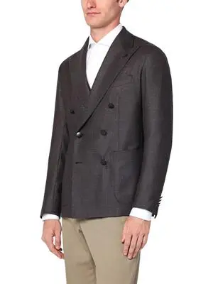 Tagliatore Wool Double-breasted Jacket - Brown