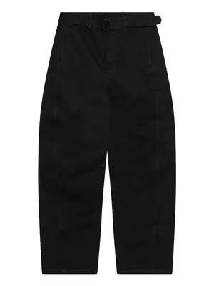 LEMAIRE Cotton Denim Trousers With Belt - Black