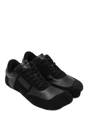 MAISON MARGIELA Leather And Suede Anatomic Sneakers - Black