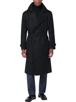 Tagliatore Borns Belted Coat - Black