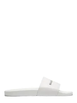 Balenciaga Piscine Flat Slides - White