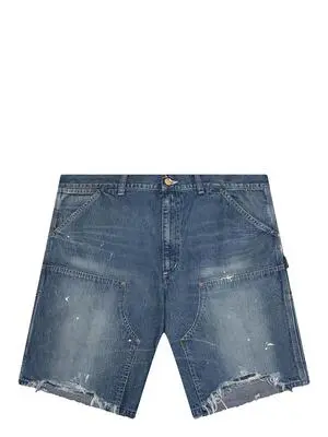 SAINT MXXXXXX Double Knee Denim Shorts - Blue