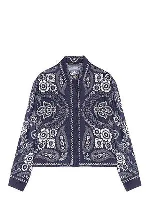 Maje Bandana Print Relaxed-fit Satin Shirt - Navy Bandana Print