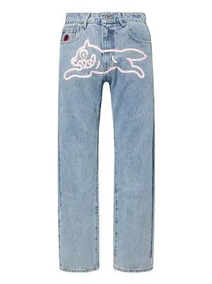 ICECREAM Running Dog Straight-leg Denim Jeans - Heavy Wash Blue