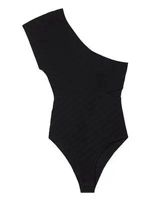 Sandro Stretch-knit Bodysuit With Cut-out Detail - Black