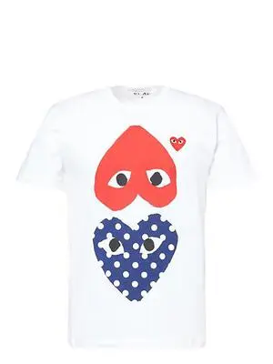 Play Comme Des Garcon Play Graphic-print Crewneck Cotton T-shirt - White