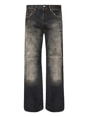 Acne Studios Wide-leg Denim Jeans With Brand Patch - Black
