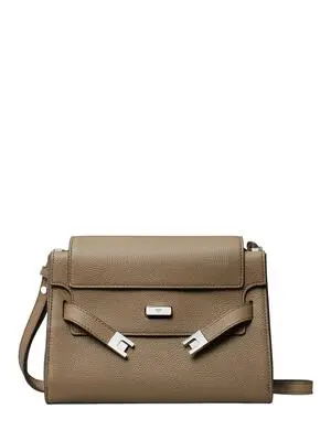 Tory Burch Grain Leather Top Handle Shoulder Bag - Wild Mushroom