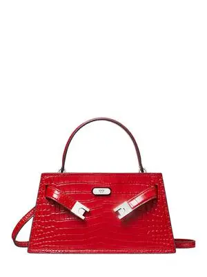 Tory Burch Mini Croc-embossed Top-handle Bag - Red Sky
